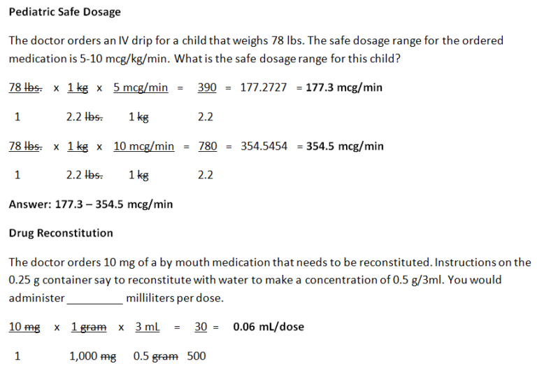 Nursing Dosage Calculations Examples Nursing Dosage Calculations Examples